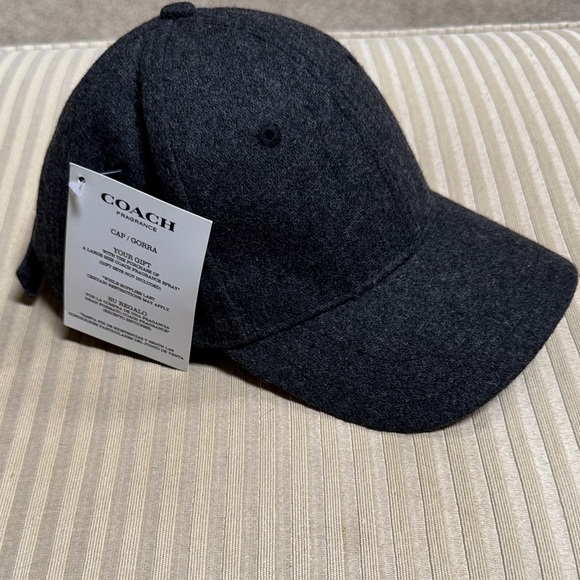 Coach | Accessories | Coach Charcoal Wool Cap Unisex Adjustable Back ...